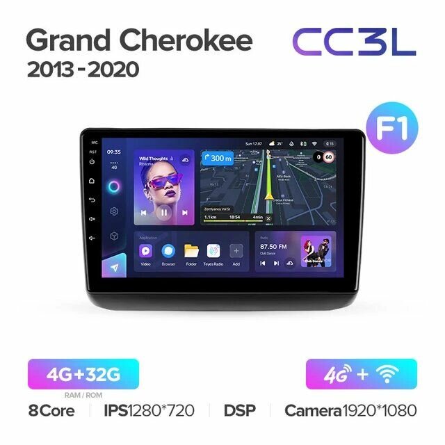 Магнитола Teyes CC3L 4-32 Jeep Grand Cherokee WK2 2013-2020 9.0"