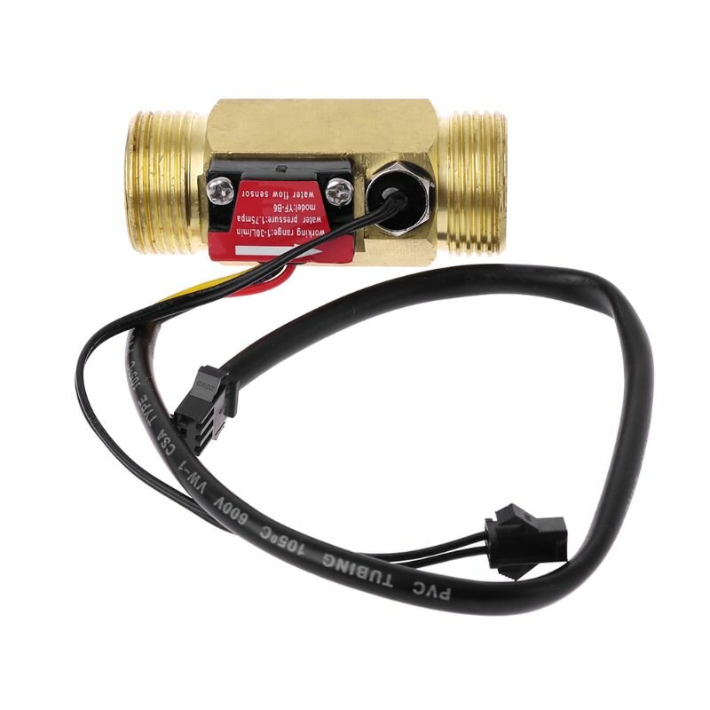 Переключатель Расхода воды с Резьбой G3 / 4 " и Датчиком температуры Датчик Расхода Жидкости с Быстрым Подключением для бытовых нужд