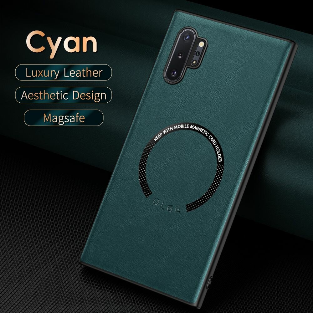 OLGE Роскошная кожаный MagSafe чехол для Samsung Galaxy Note 10 Plus / Самсунг Нот 10 Плюс