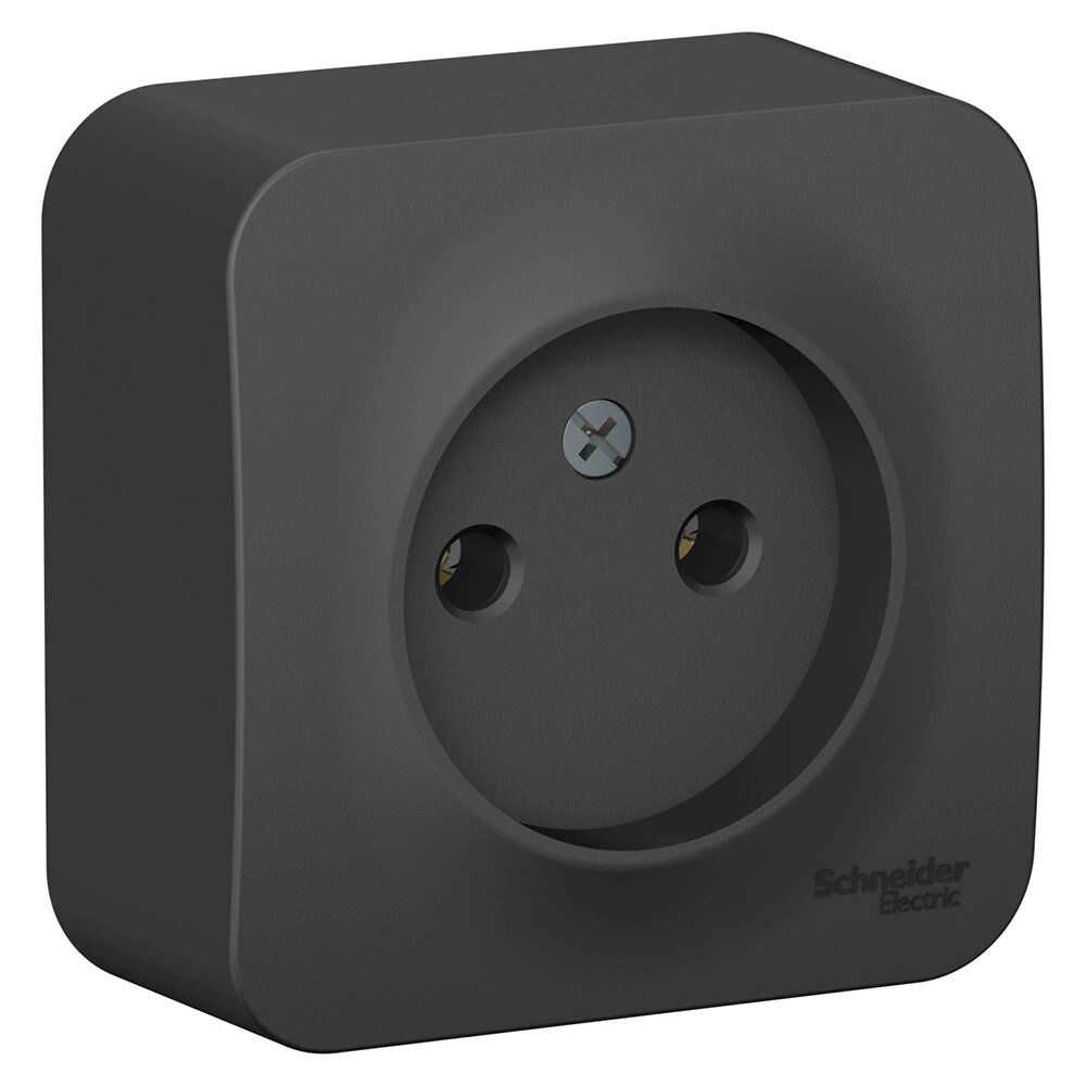Розетка Schneider Electric Бланка без заземления антрацит