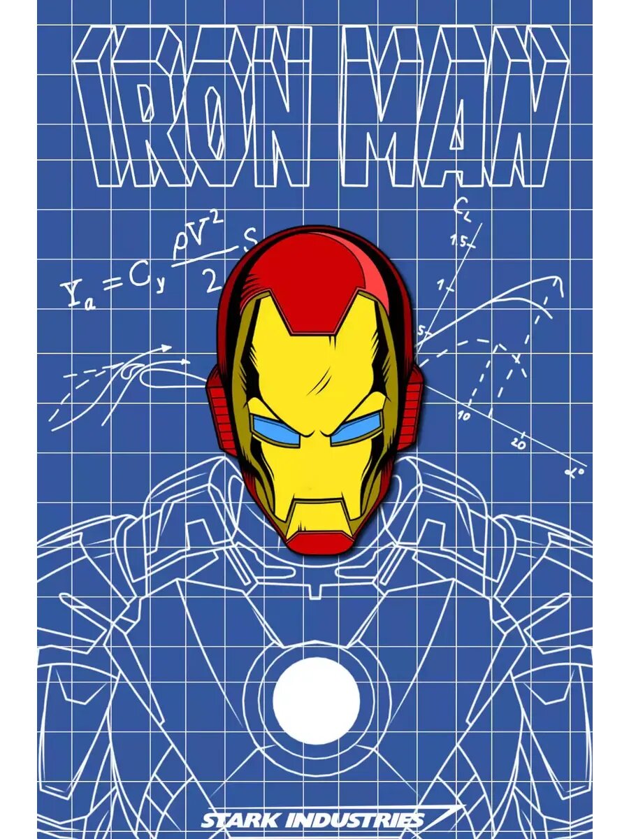 Металлический пин Iron Man Retro (Ретро Железный Человек)