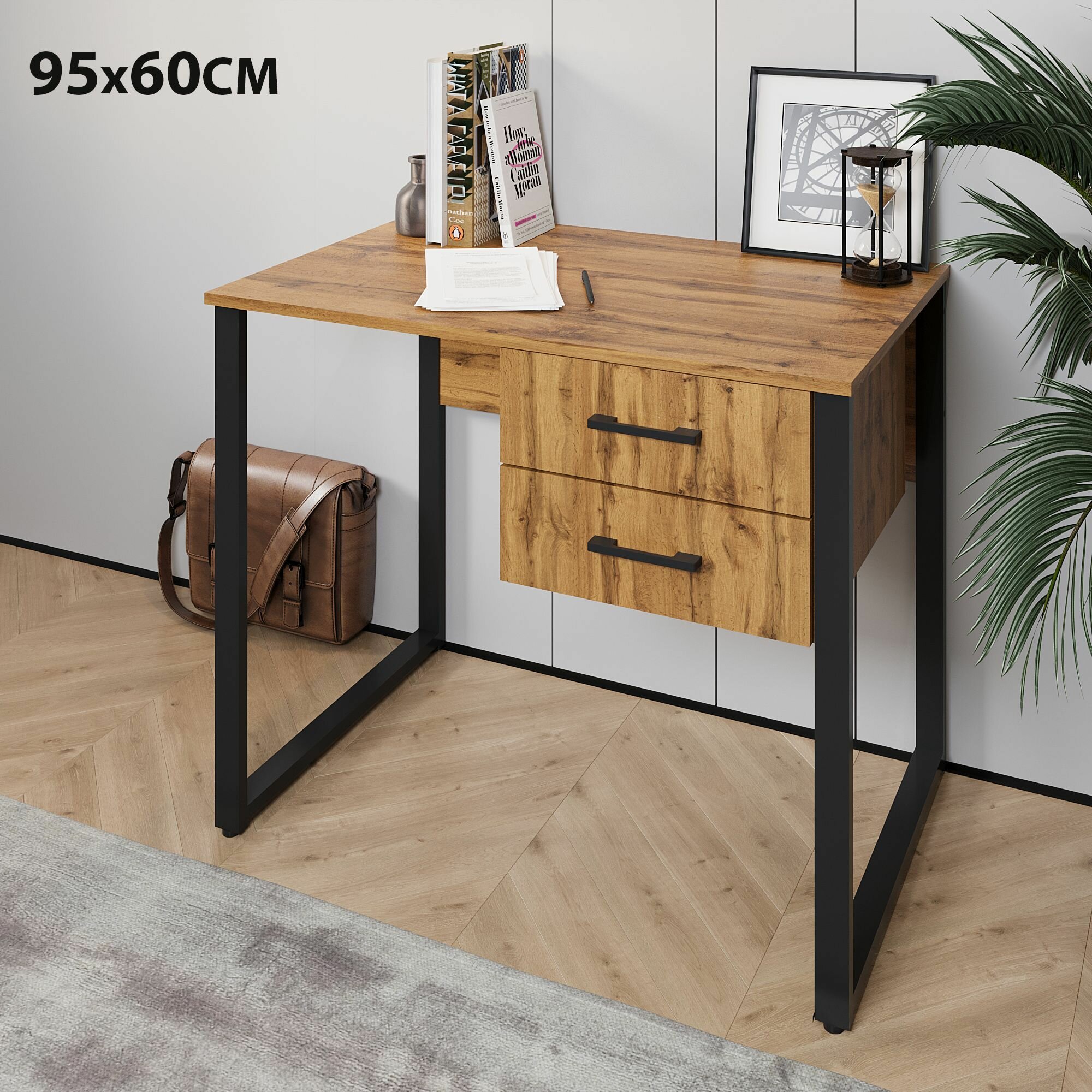 Стол письменный Лофт с ящиками 95х60, цвет дуб вотан