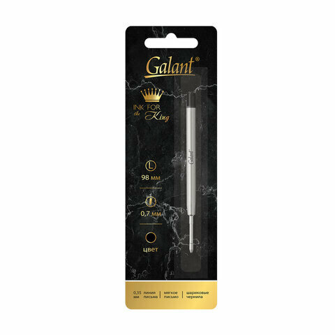 Стержень шариковый тип PARKER, черный, пишущий узел 0,7 мм, металл, 98 мм, блистер, GALANT, 170386