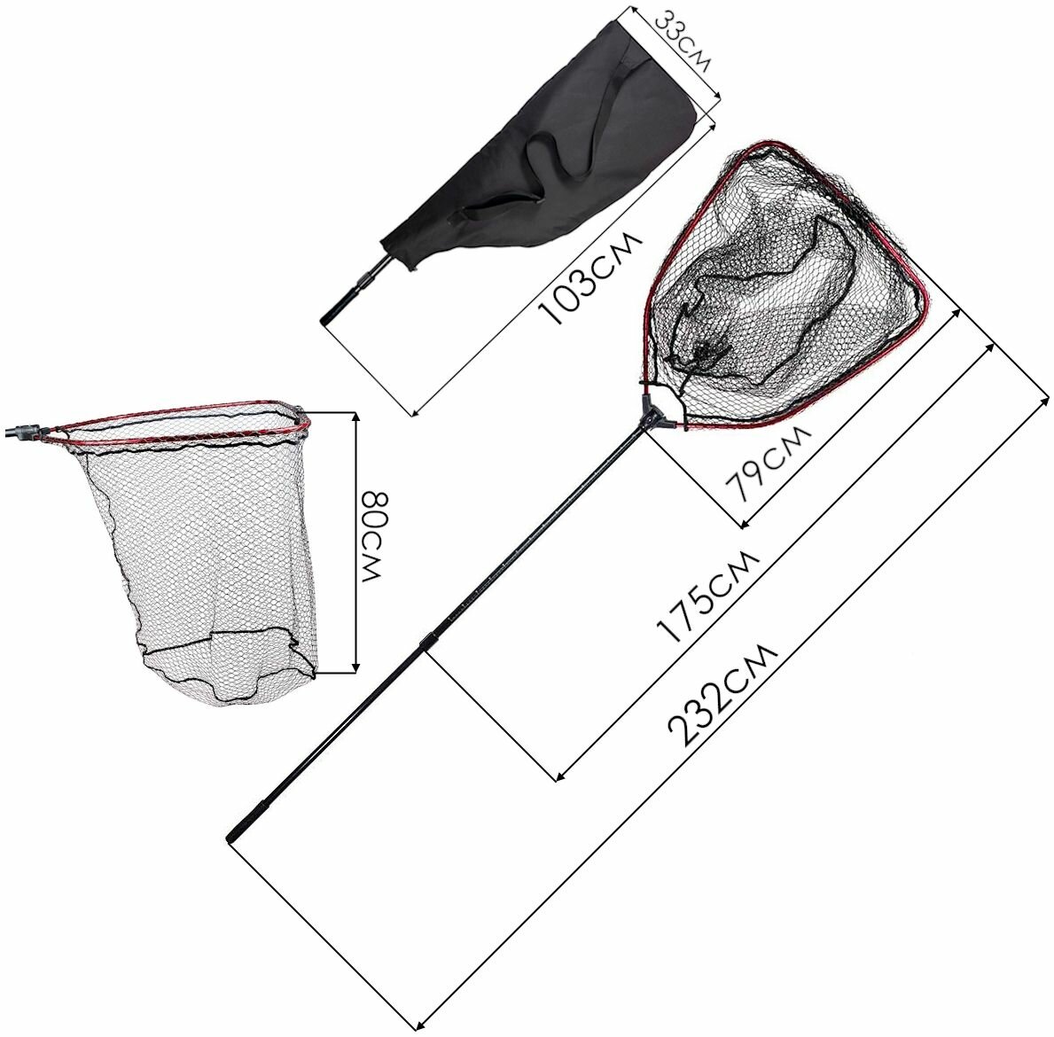 Подсачек складной в чехле Yamakeshi "Pike-2"