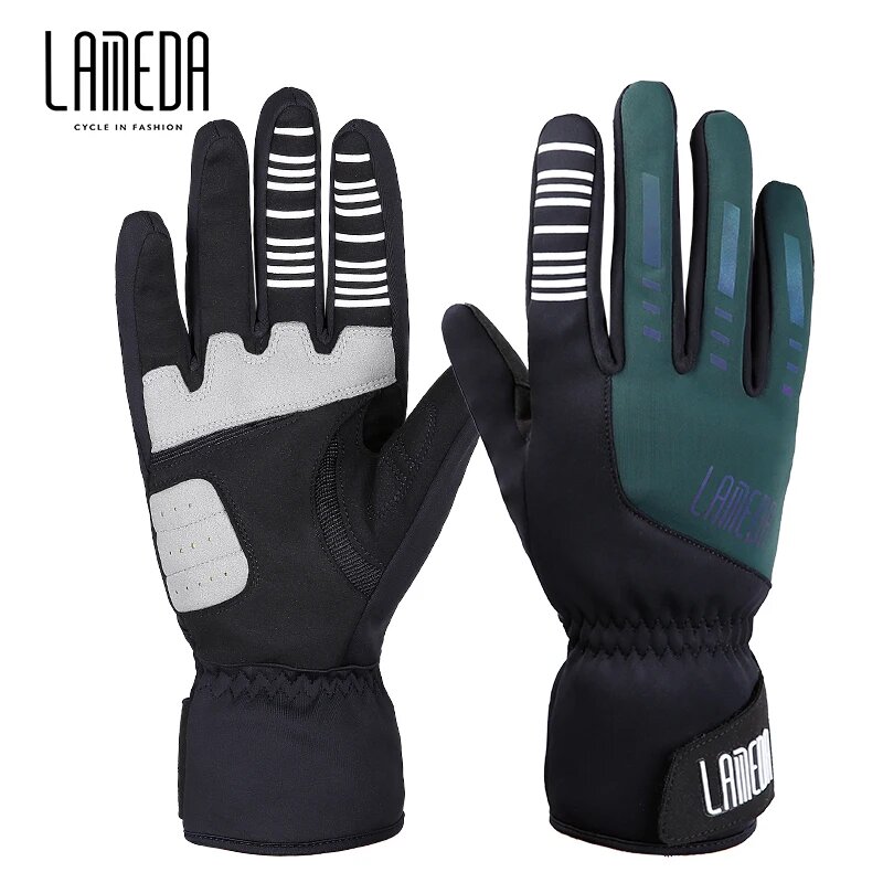 LAMEDA Термоперчатки зимние микрофибра мужские женские Темно-зеленый, XL, Green