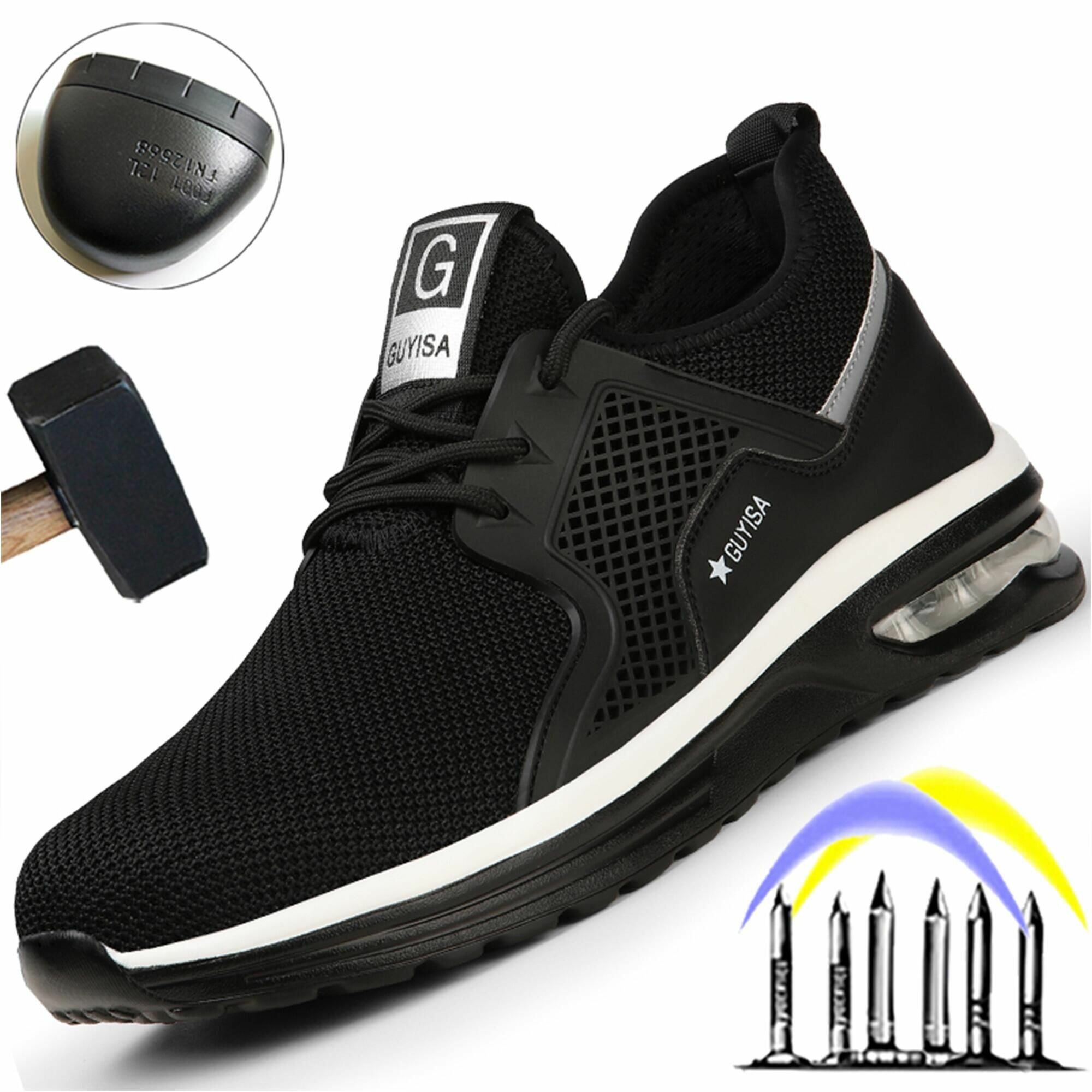 Дышащая легкая защитная обувь Мужская рабочая обувь с защитой от проколов