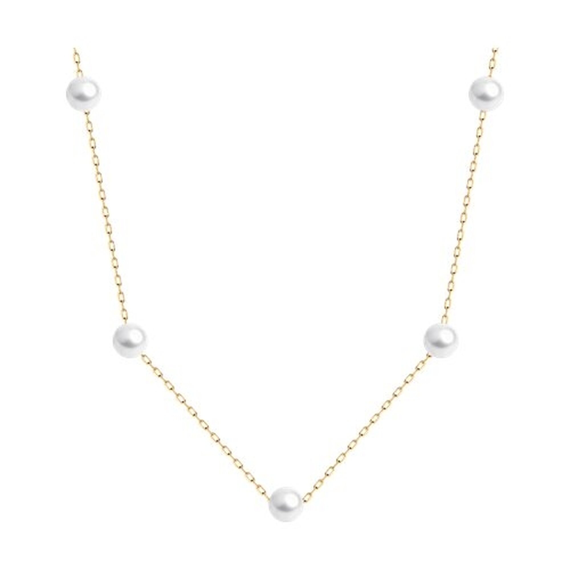 Колье, красное золото, 585 проба, жемчуг