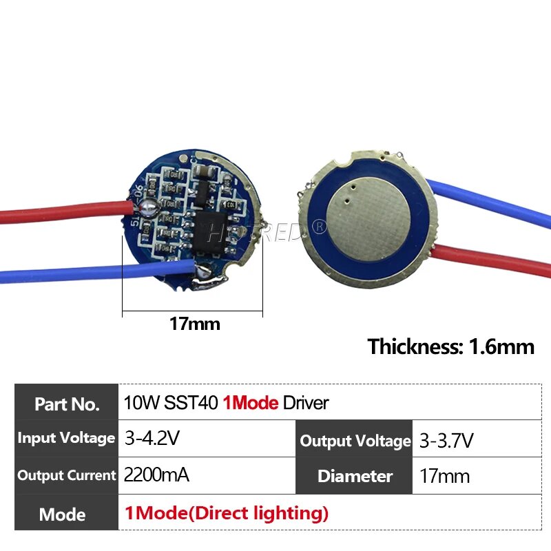 10W SST40 LED драйвер 17mm 1Mode