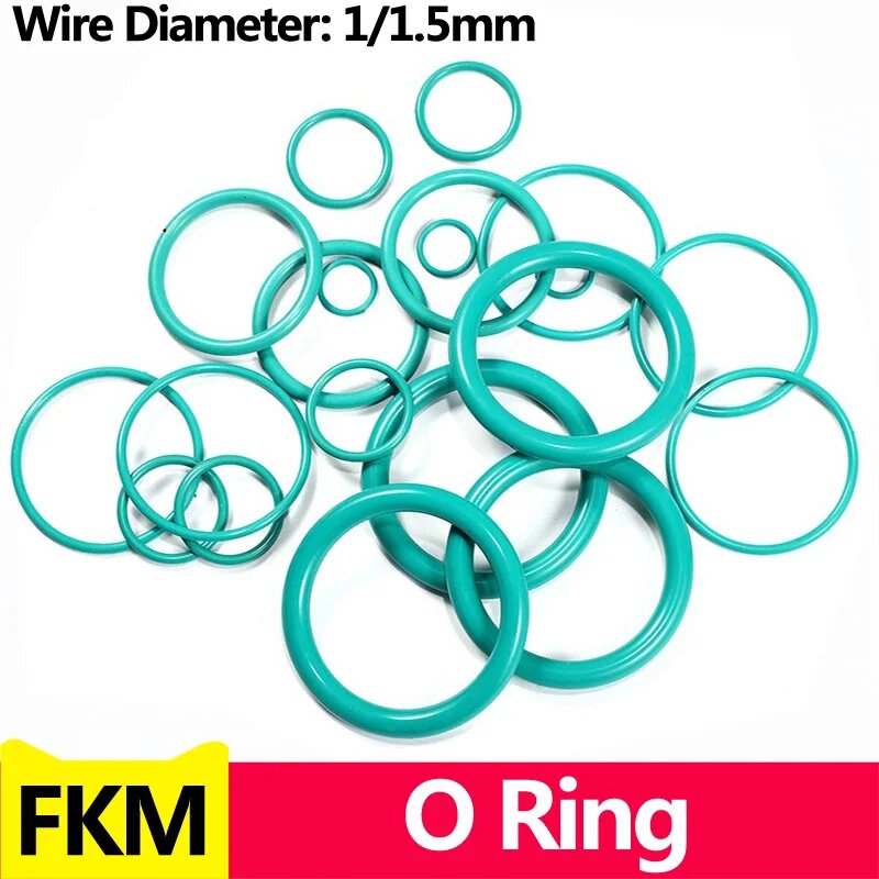 Зеленые фторкаучуковые уплотнительные кольца FKM 1,0/1,5 мм 7x1(10pcs)