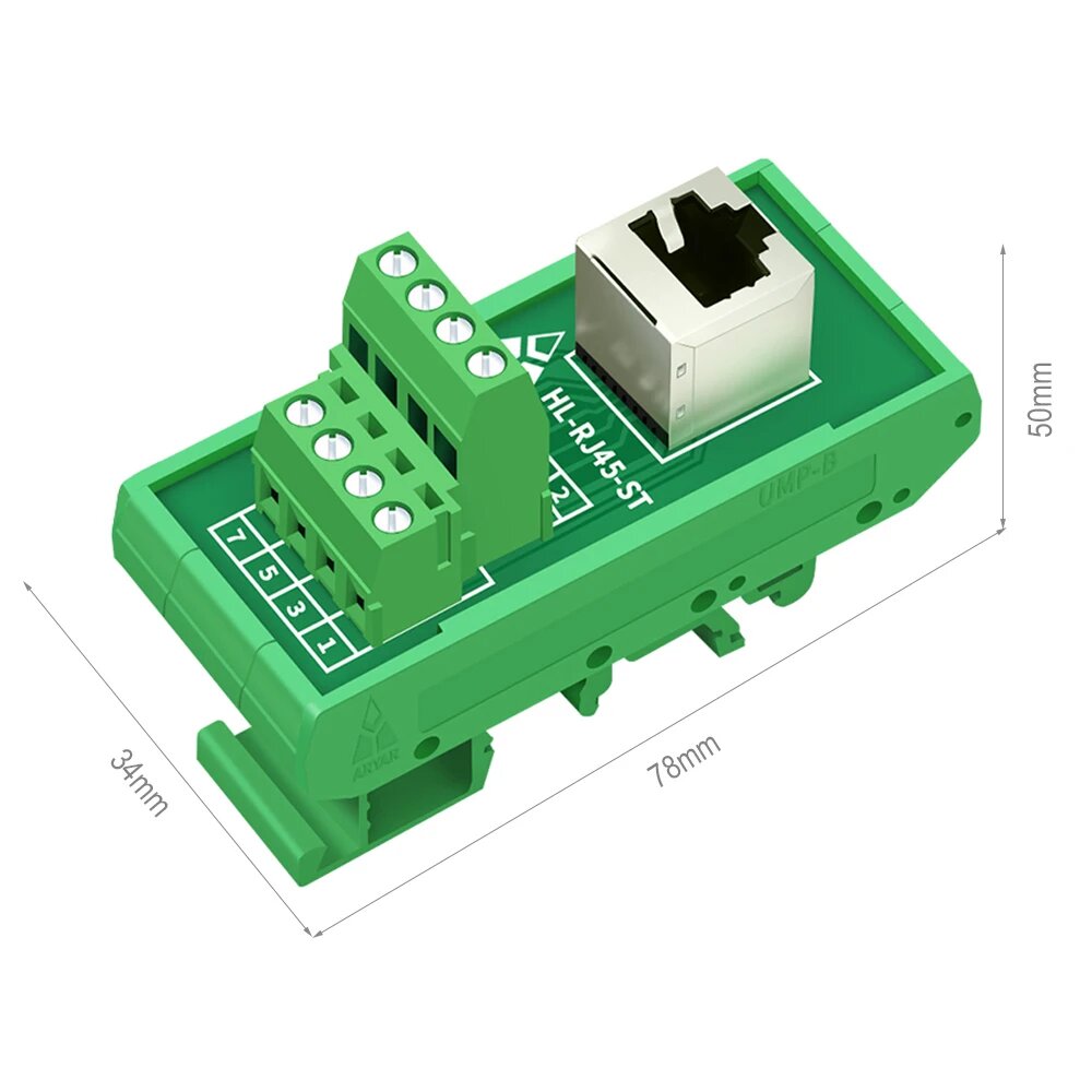 Разъём RJ45 ARYAR HL-RJ45-ST для монтажа на DIN-рейку Vertical