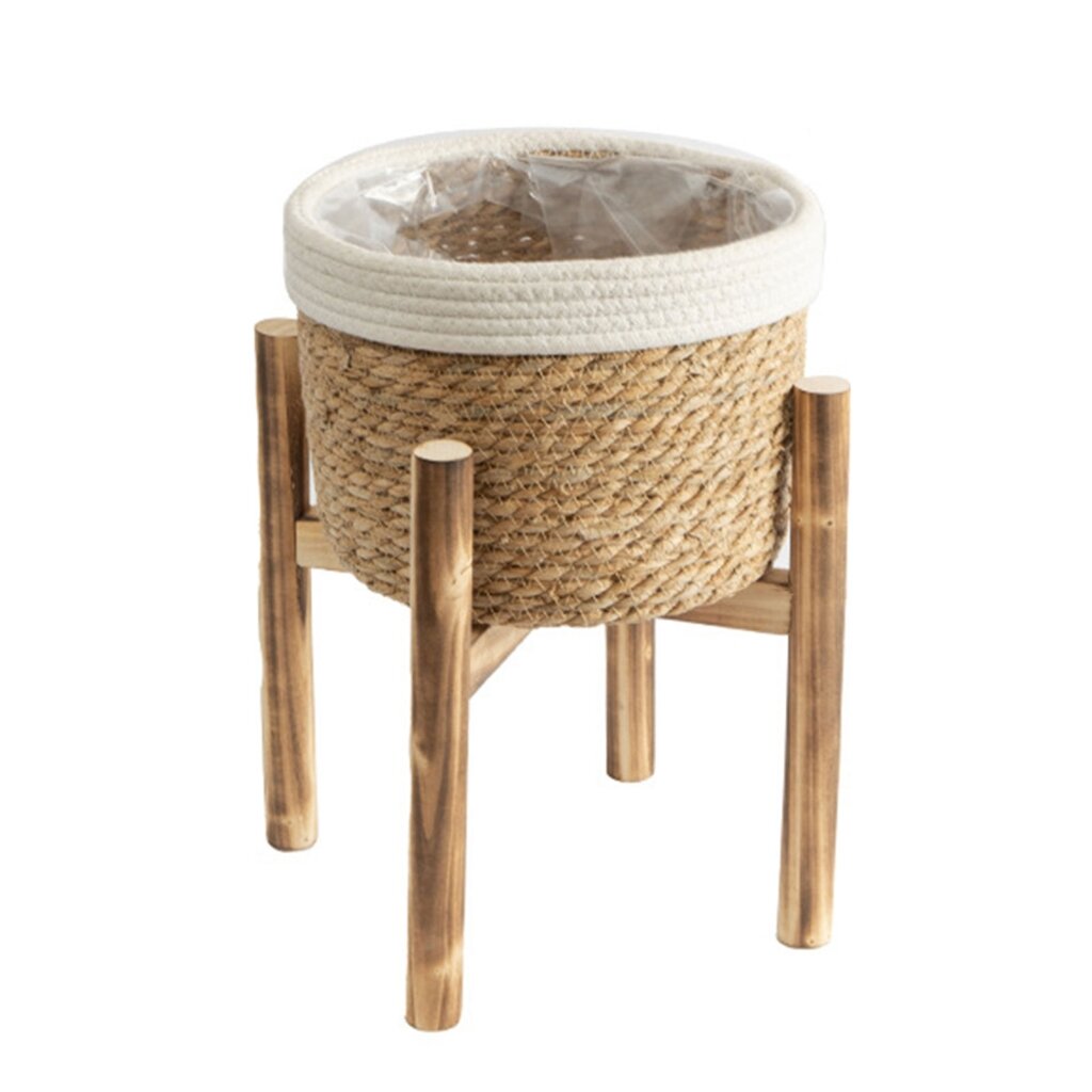 Соломенная корзина для растений, домашние тканые горшки цветов, украшения стирки, домашняя одежда