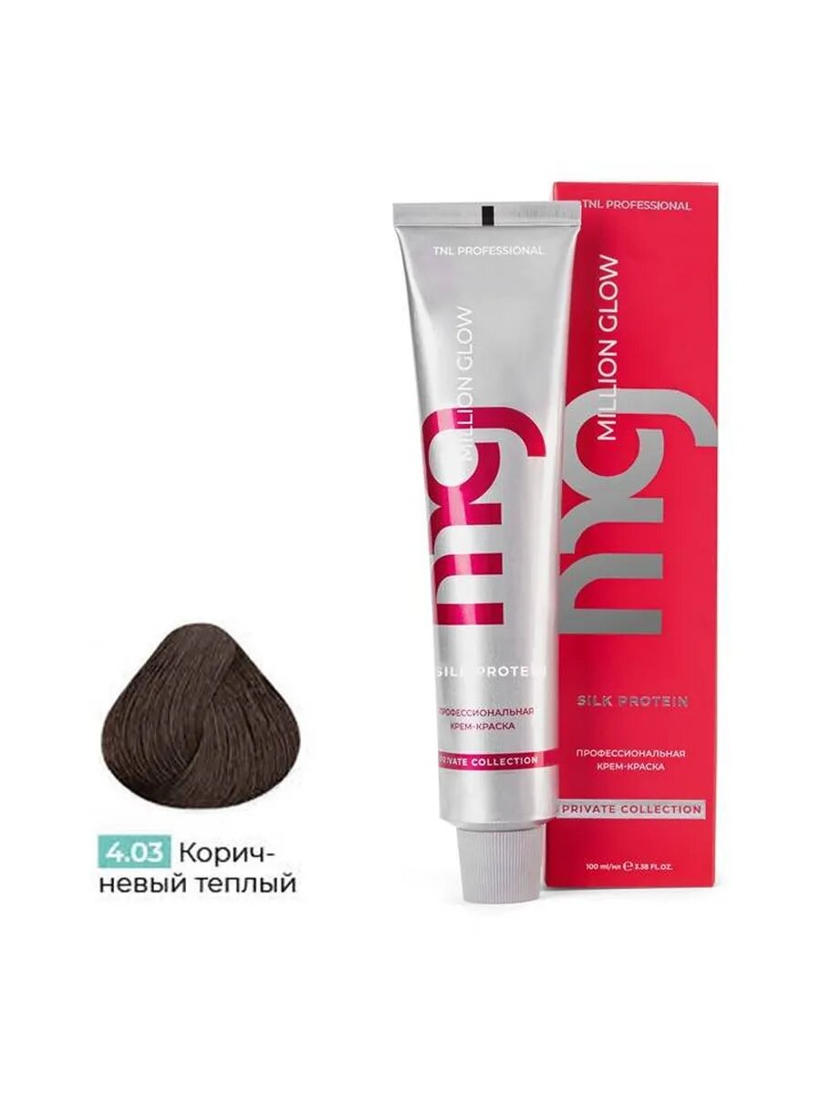Крем-краска для волос Million glow Private collection Silk protein 4.03