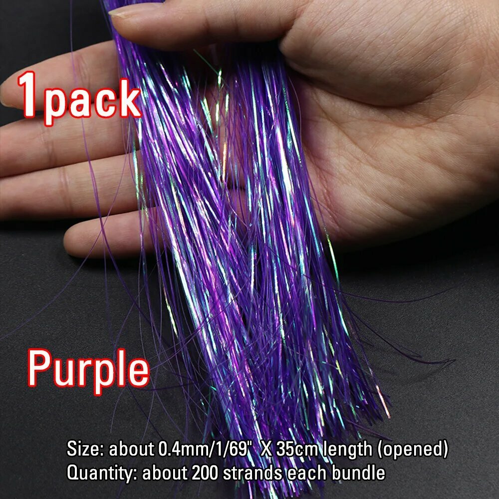 ICERIO Ледяное крыло Плоская мишура для вязания мух Фиолетовый, 1bag purple