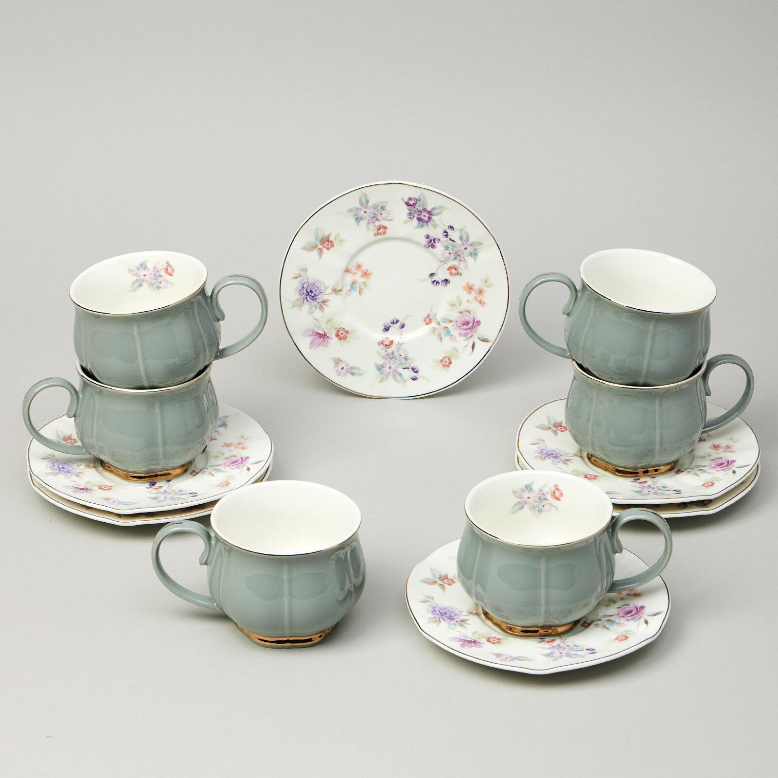 Чайный набор lefard времена года на 6 пер. 12 пр. 250 мл серый KSG-42-567