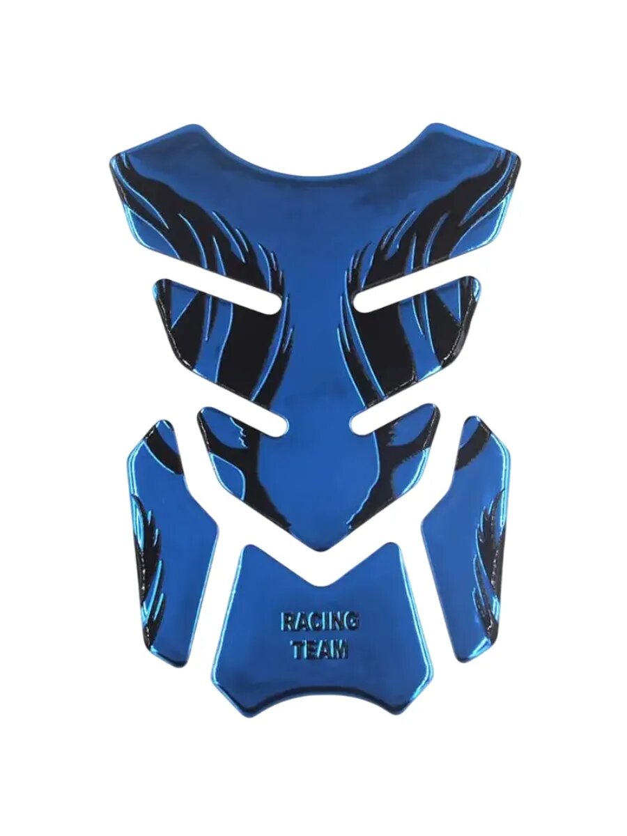 Наклейка мототор 22х15см, для топливного бака мотоцикла, синяя