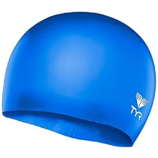 Шапочка для плавания детская Tyr Wrinkle Free Junior Silicone Cap (O/S, 428 Голубой)
