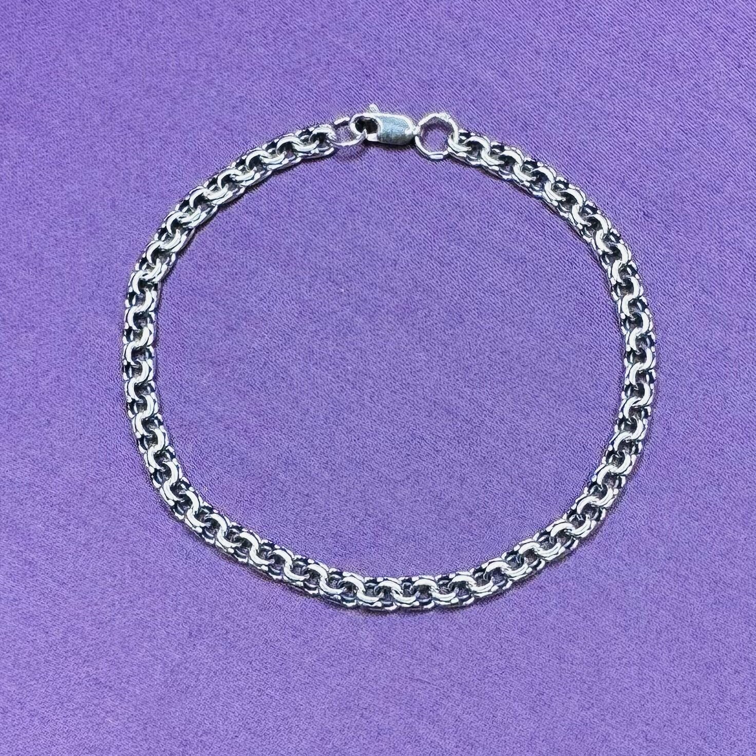 Браслет, серебро, 925 проба, чернение