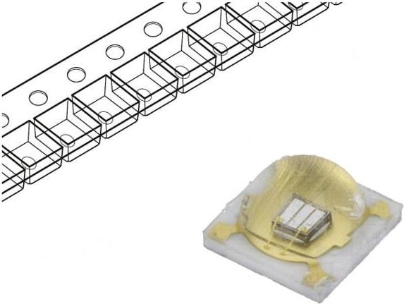 Светодиод LITE-ON LTPL-C034UVD375 LED УФ 3535 130 град. 500мА -d 370-380нм 4В SMD 3,45x3,45x2,13мм 1шт