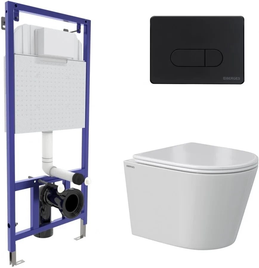Комплект подвесной унитаз Berges Vita + система инсталляции Berges Novum D5 043376