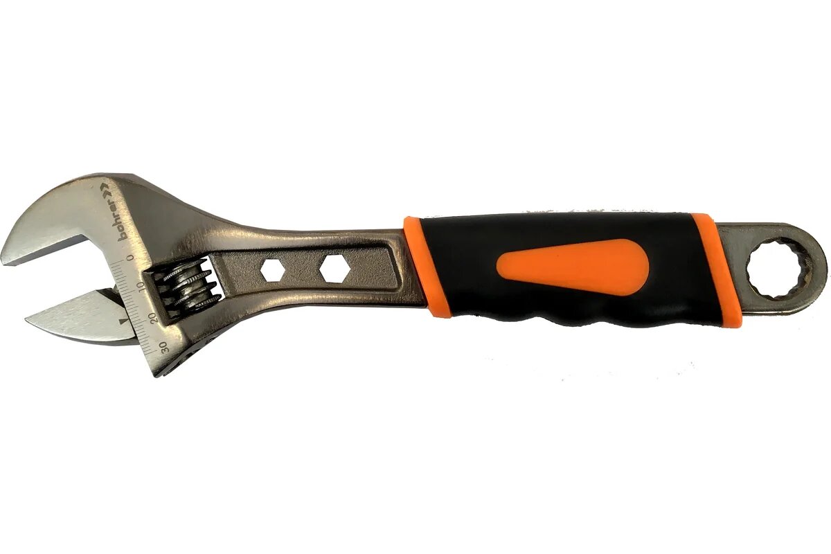 Разводной ключ Bohrer 300 мм 12″ никелированное покрытие из хромованадиевой стали