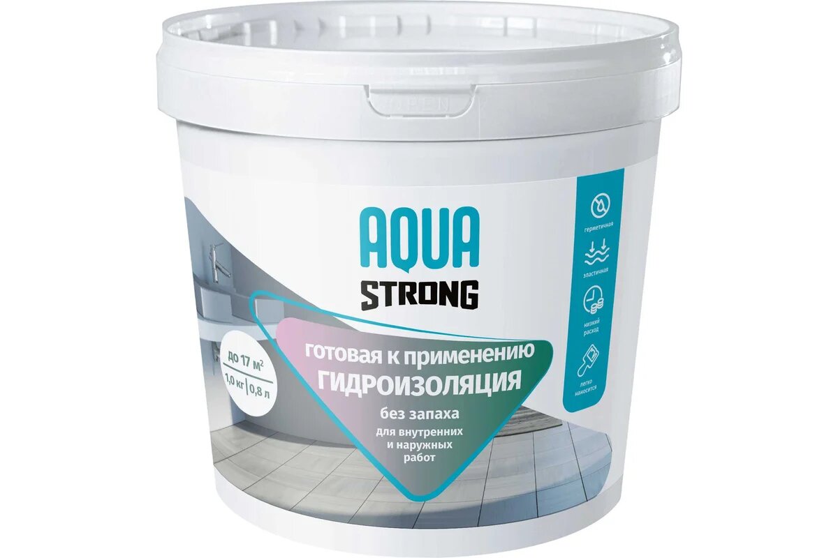 Aquastrong гидроизоляция акриловая 2,5 кг 4607130864234