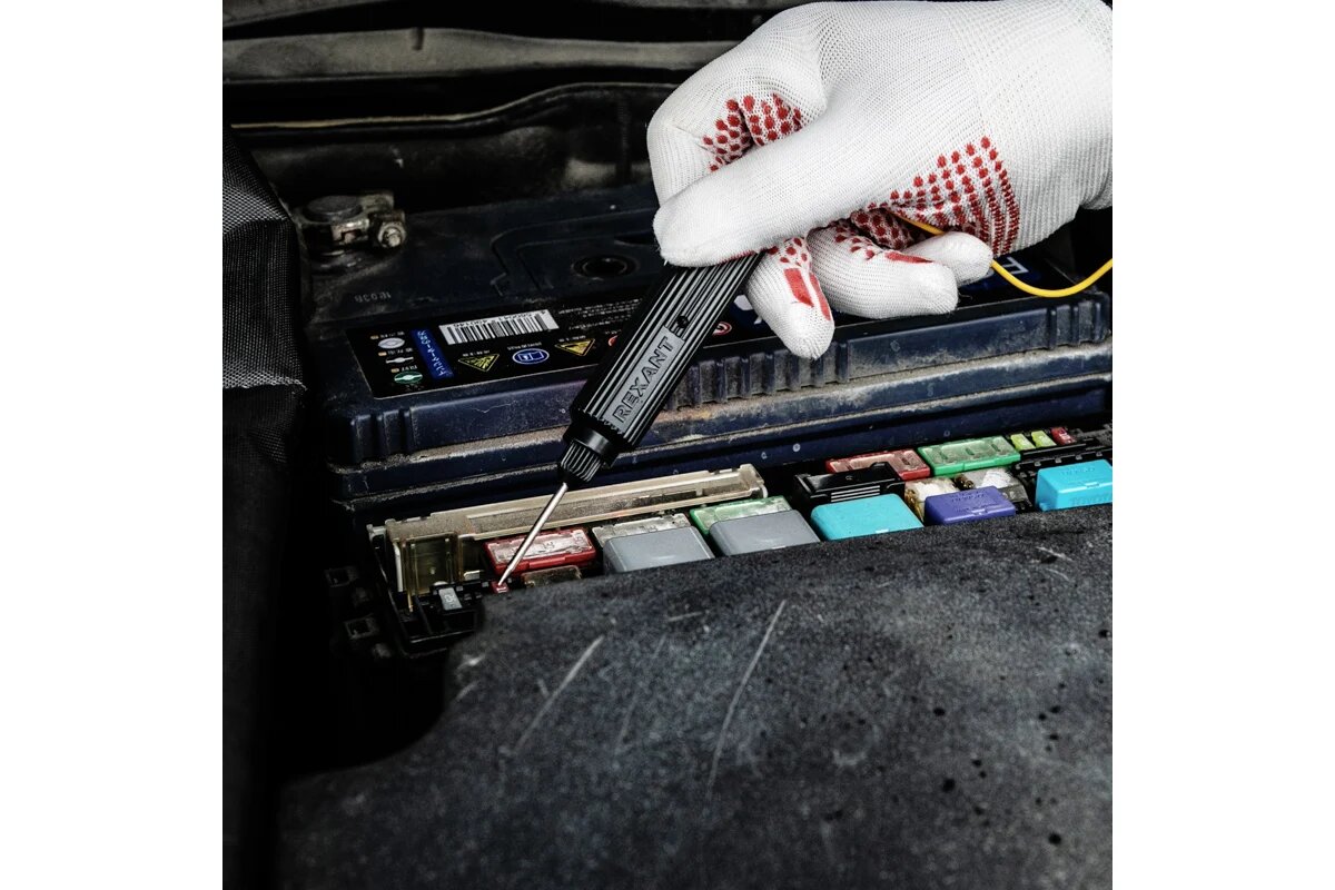 Автотестер REXANT, универсальный, пластиковый, черный, для автомобилей