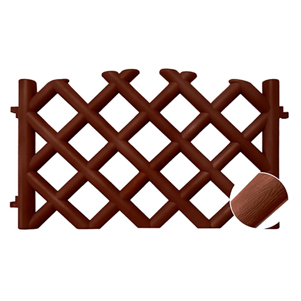 Заборчик-ограждение для сада Polyagro пластмассовый "Barokko" № 5, 278х41 см, 4 секции 70 см, декоративный, полипропилен, шоколад (00055)