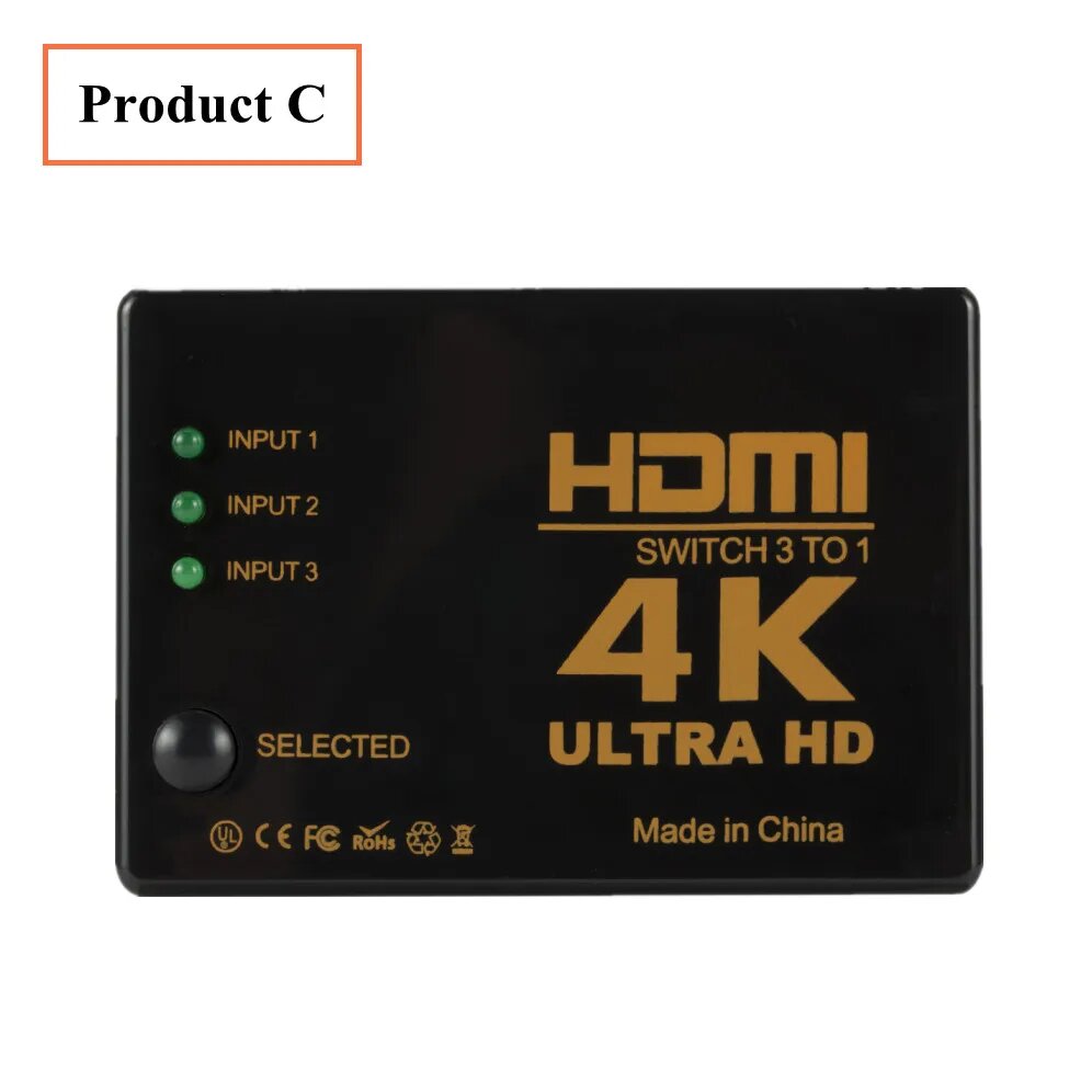 HDMI-коммутатор 3 в 1, 4K, Product C