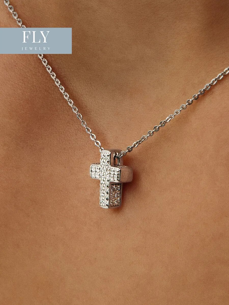 Колье, серебро, 925 проба, фианит