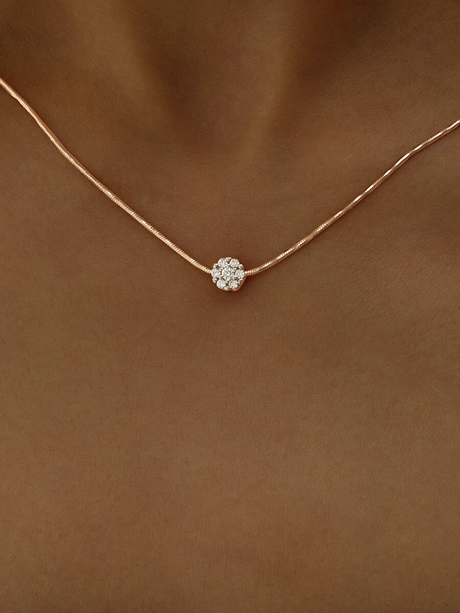 Подвеска, серебро, 925 проба, золочение, фианит