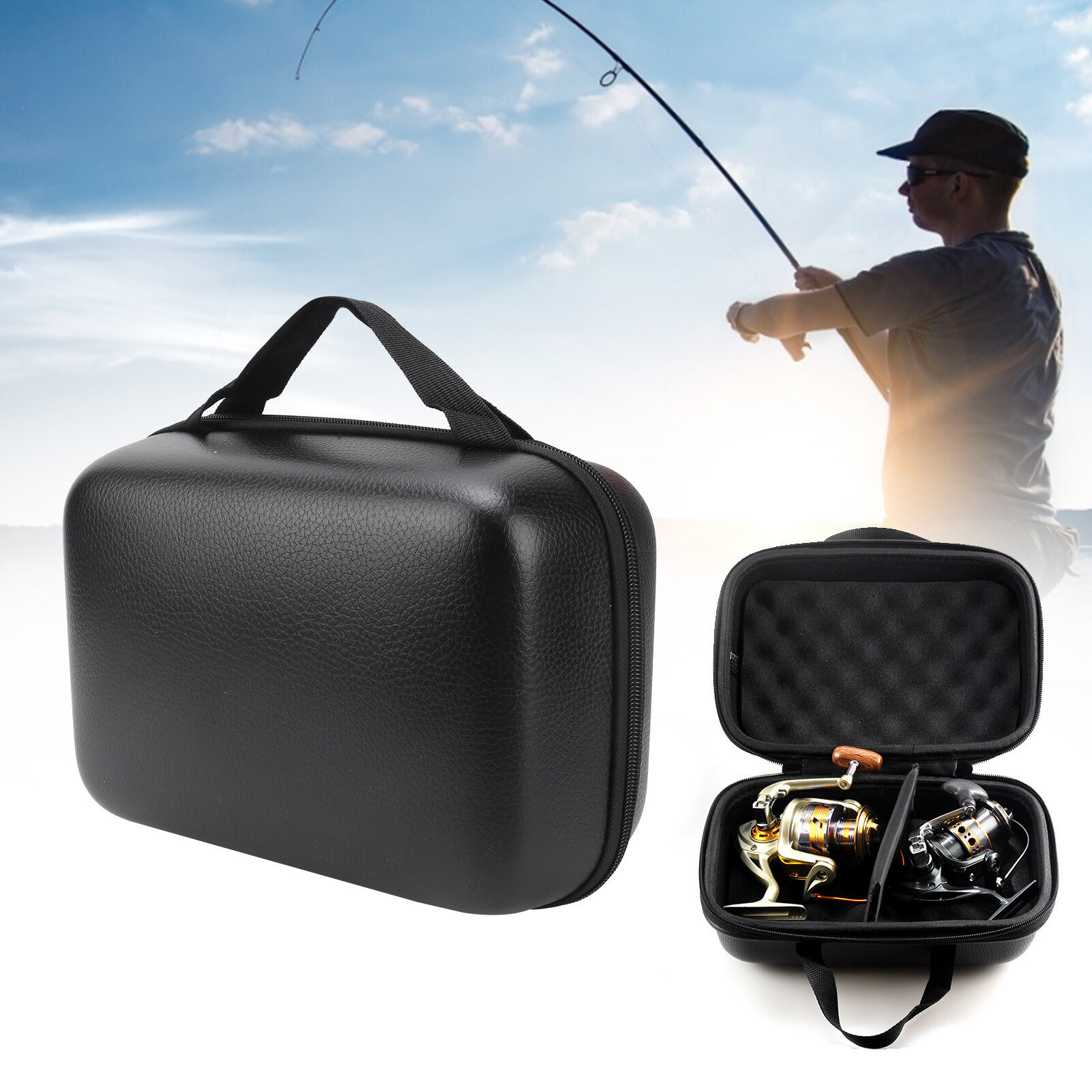 Чехлы для рыболовных катушек, чехол из искусственной кожи, жесткий защитный чехол для рыболовной катушки, сумка для хранения, коробкаL