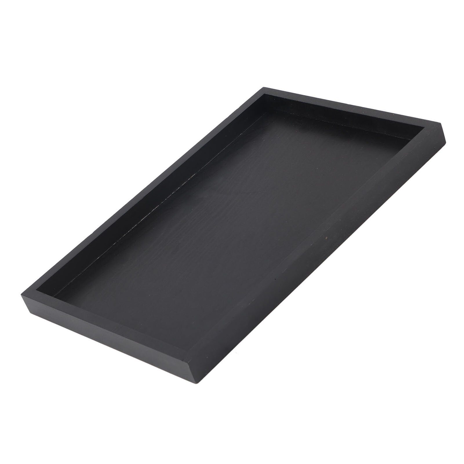 Плоская деревянная поднос для чая, кофе, закусок и еды прямоугольной формы для ресторанов размером 30*20*2см, черного цвета, из цельного дерева, поднос для сервировки еды и напитков