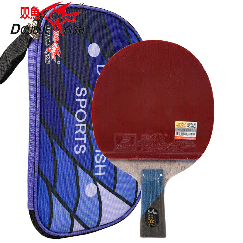 Ракетка Shuangyu Table Tennis Racket, Straight Handle, цвет красный, черный