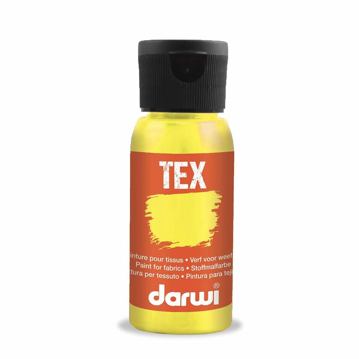 Краска для ткани Darwi акриловая, 50 мл, Tex, тон 723 желтый неон