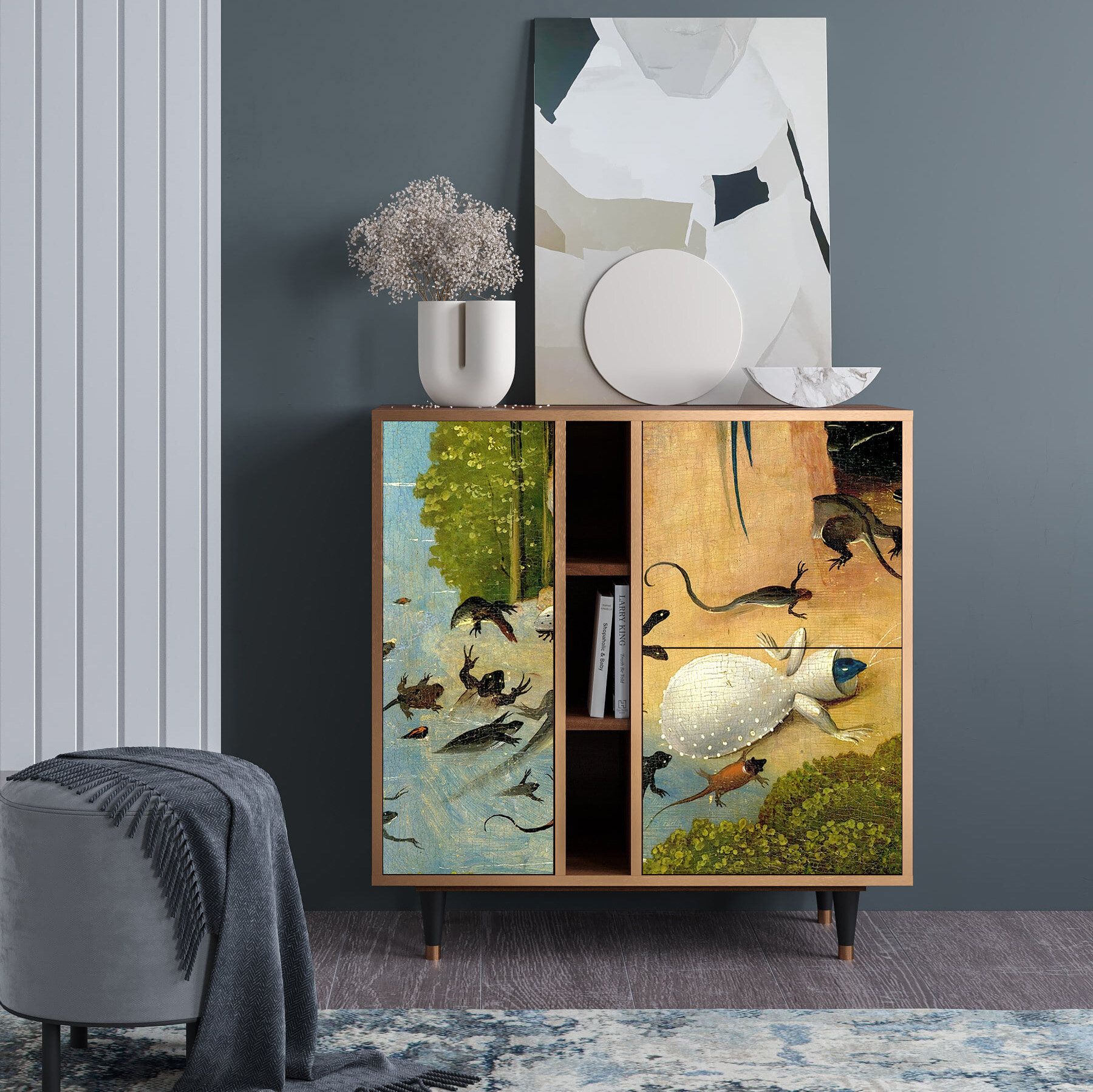 Комод - STORYZ - BS5 The Garden by Hieronymus Bosch, Размер - 94 x 96 x 41 см, Цвет корпуса - , Орех