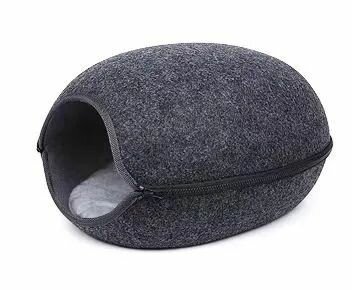 Круглое войлочное гнездышко для домашних животных съемное и моющееся Закрытая лежанка домик для кошек