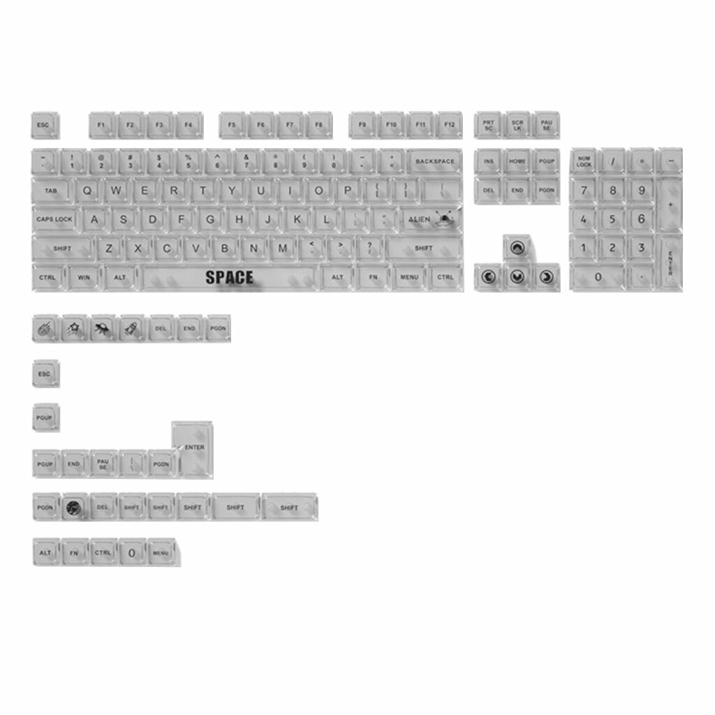 Набор из 132 Клавиш Keycap с RGB Подсветкой Подходит для Профиля ANSI Layout MDA для механических