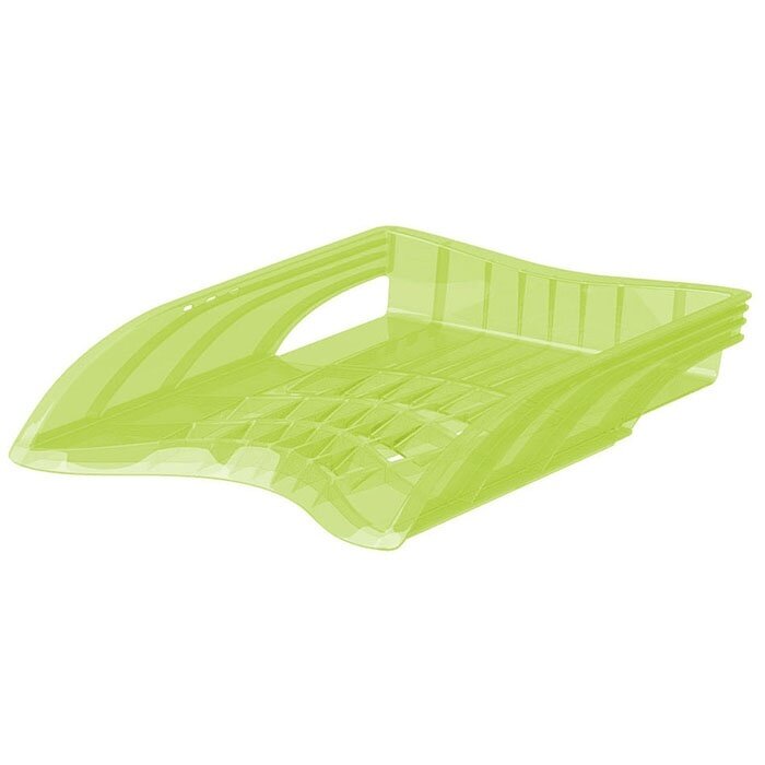 Лоток для бумаг Erich Krause пластиковый, S-Wing, Neon, желтый (51507)