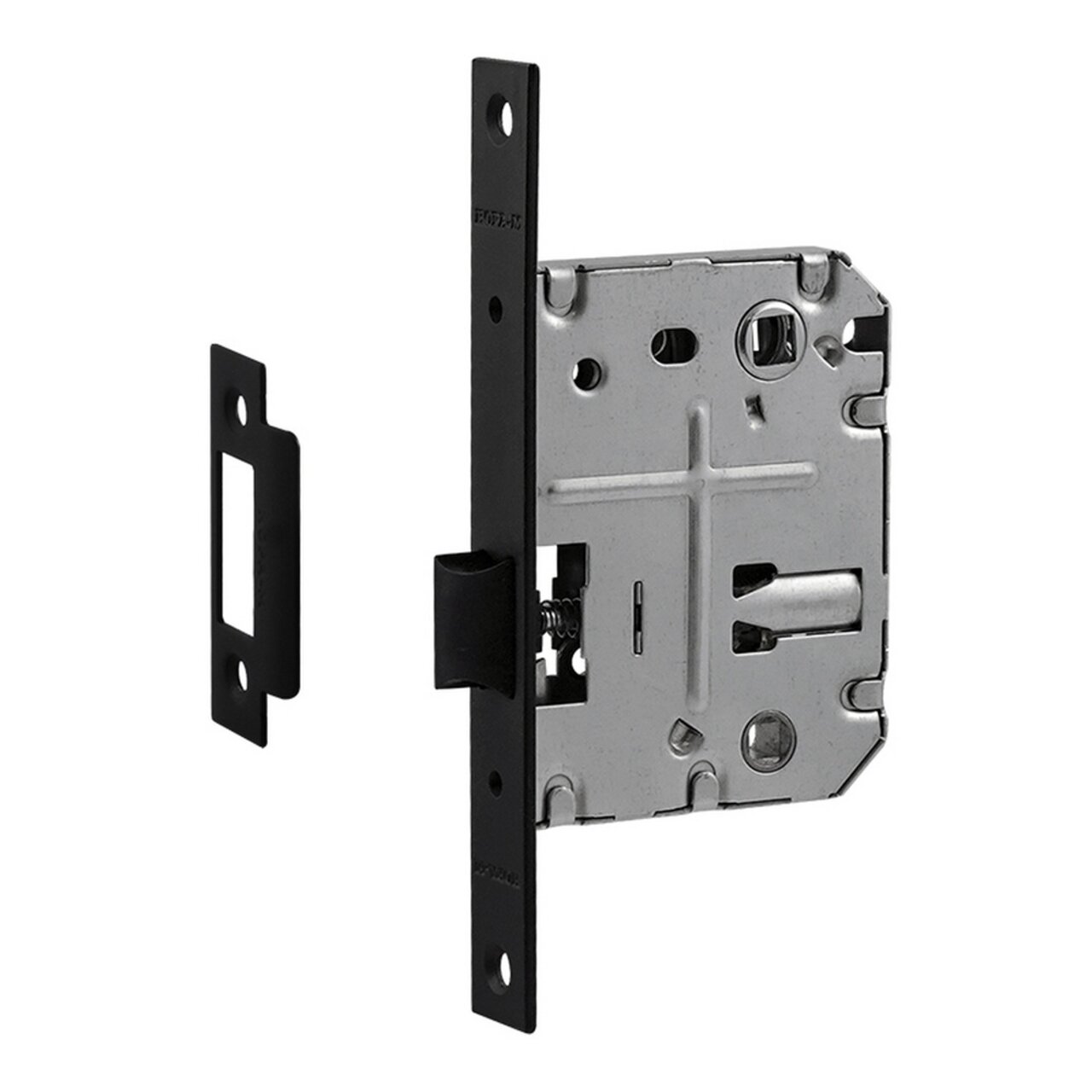 Внутренний механизм с пластиковым ригелем 2070-70 ППП черный для дверной фурнитуры