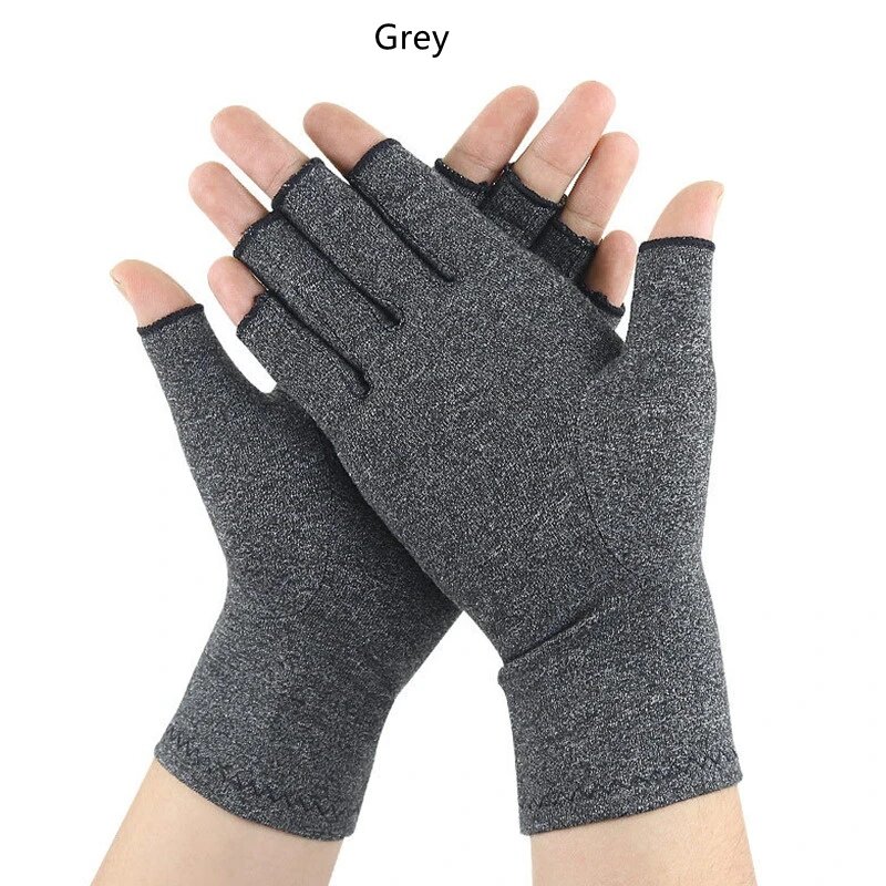 Новые компрессионные перчатки от артрита, поддержка запястья, облегчение боли в суставах, бандаж для рук, женский и мужской терапевтический браслет, компрессионные велосипедные перчатки Серый, M, Grey