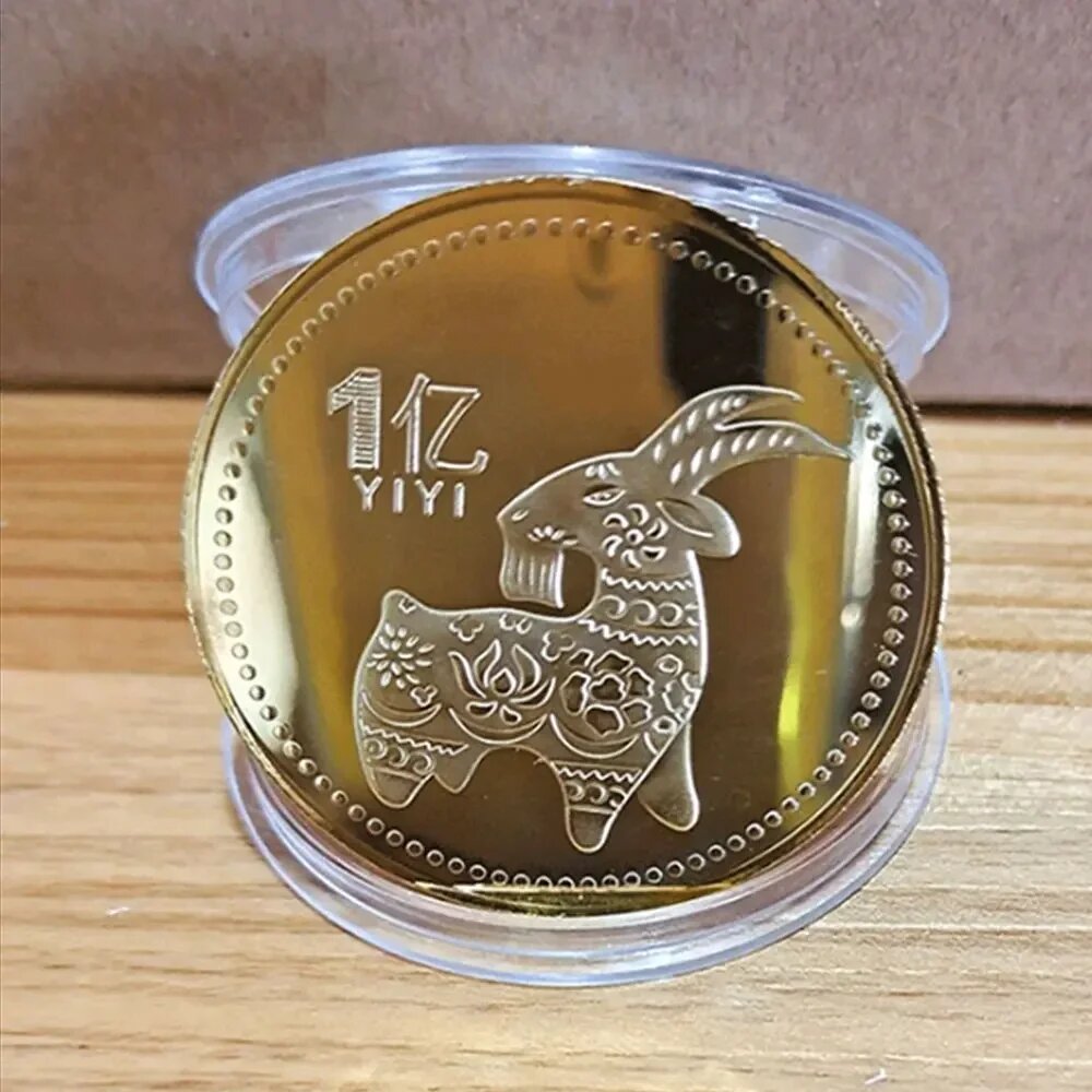 Коллекционная позолоченная монета 12 знаков зодиака H