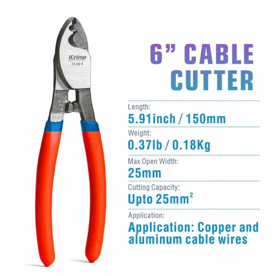 Кабелерез 165мм, ICrimp TX100-6, медь/алюминий до 25мм2