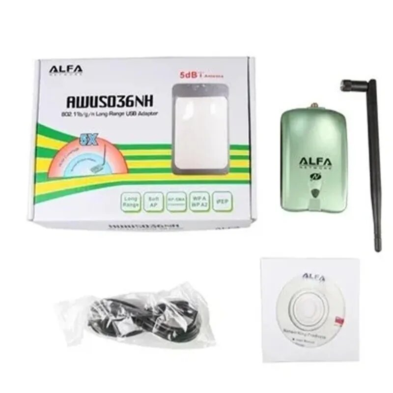 Беспроводная USB Wi-Fi карта Alfa AWUS036NH 802.11b/g/n 5dBi