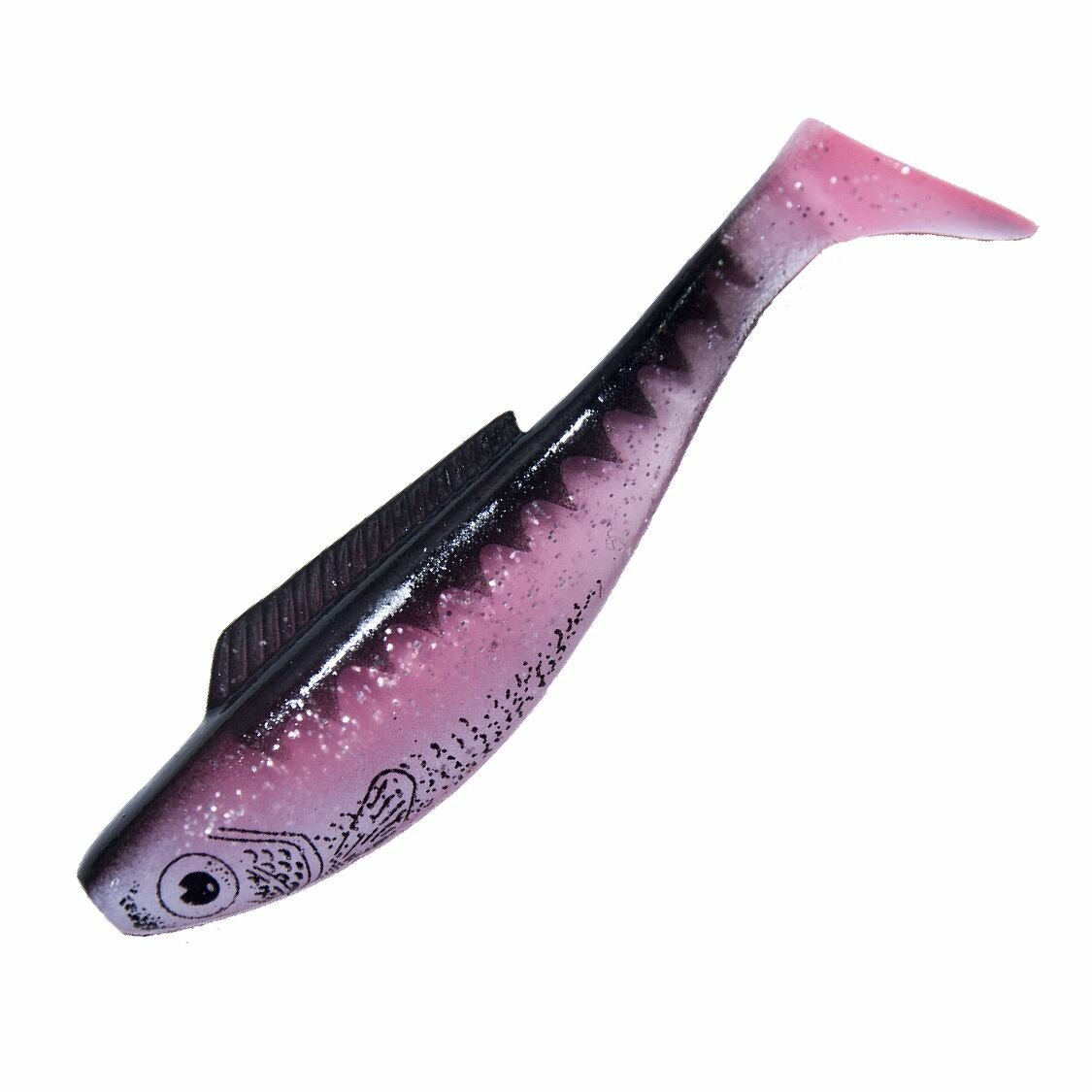 Силиконовая приманка на щуку, на судака, на окуня RUBICON Power Bait RIPPER-DRUCK, 100 мм, цвет 01 (5 шт) /мягкая съедобная резина для рыбалки