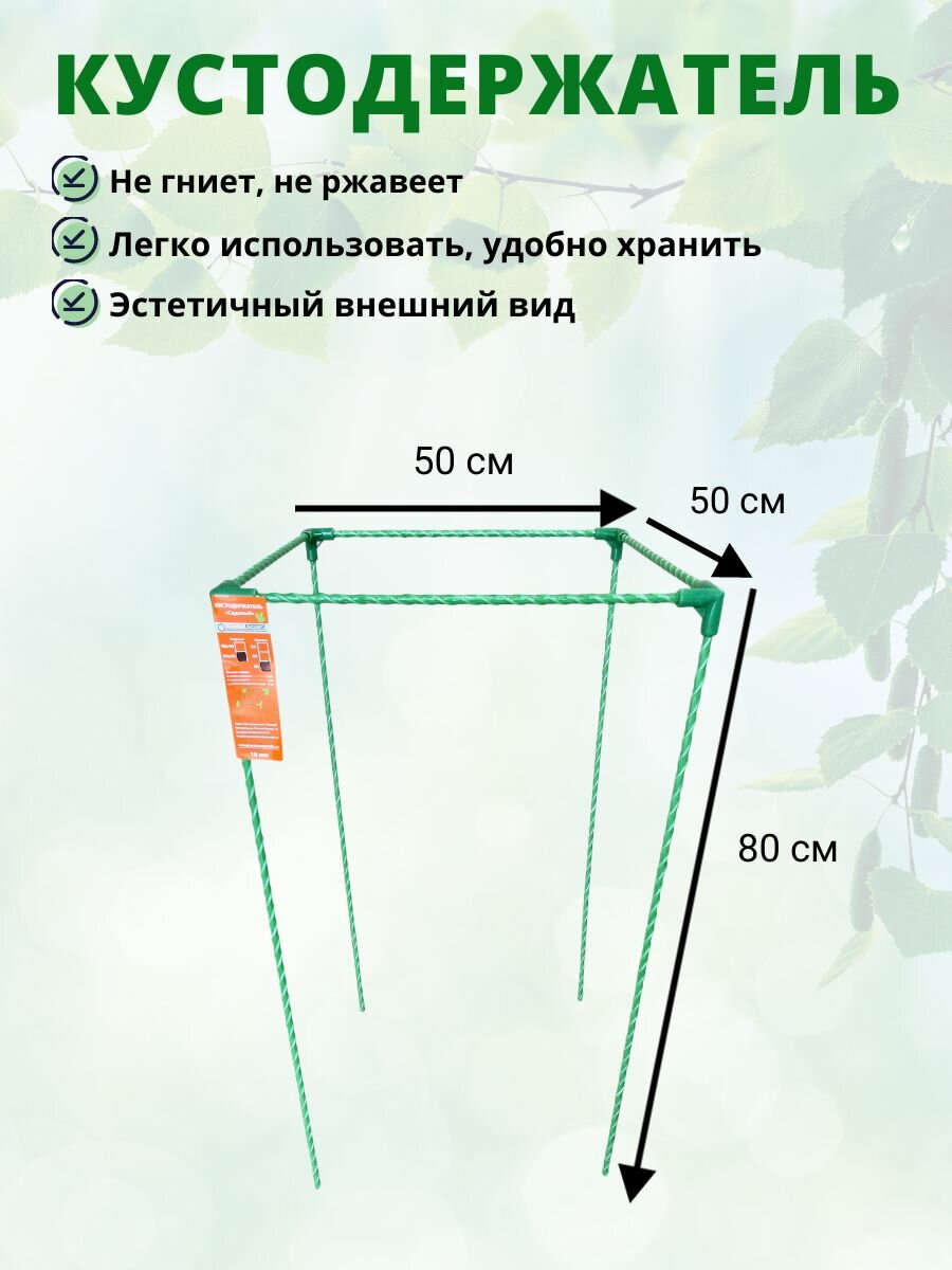 Кустодержатель 50х50х80см (D опор-10мм) садовый композитный