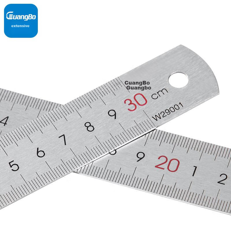 GuangBo 30cm Stainless Steel Straight Ruler for Measurement And Drawing, Office Supplies W29001