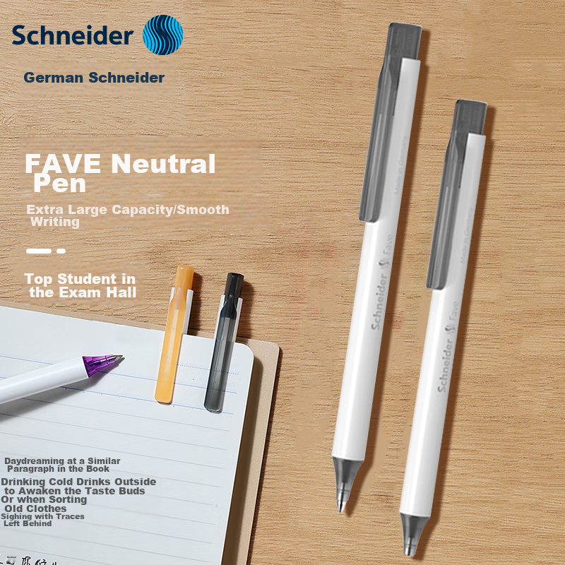 Schneider Gel Pen 0.5mm Retractable for Students, Exams, Adults, Office, Daily Use, German Imported Water-Based Pen with Replaceable Refill, Fei'er Series, Black