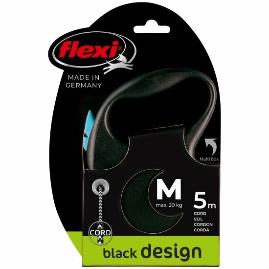Поводок-рулетка Flexi Design cord M, 5 м, 20 кг, синий