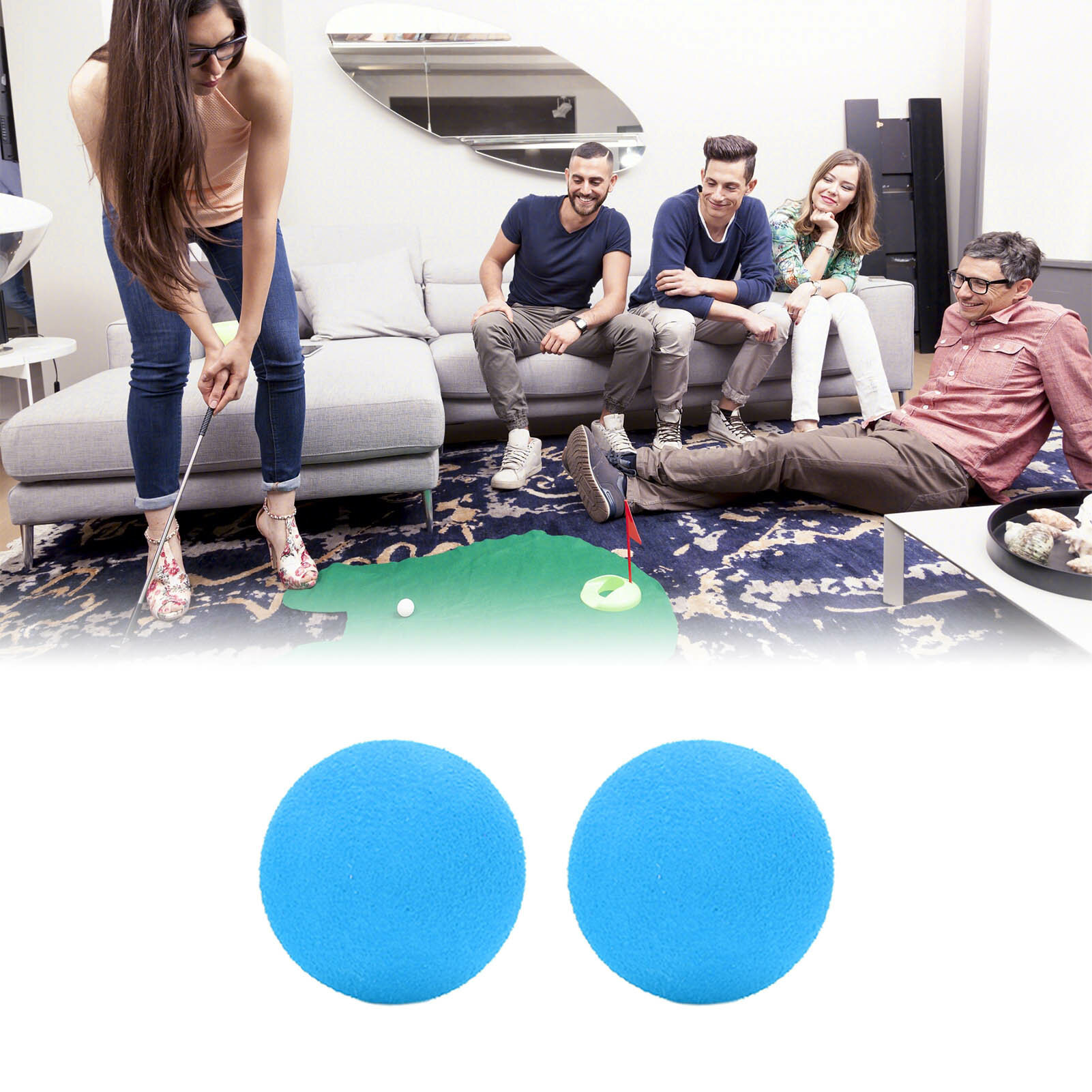 30шт 21,5 мм Мячи для гольфа из пены EVA Мячи для гольфа из мягкой пены для тренировок в помещении и на открытом воздухеСиний