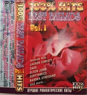 100% Hits: Best Ballads Vol.1 (RU, Хитлайнер, BB1MC, 2002) кассета Audio MC